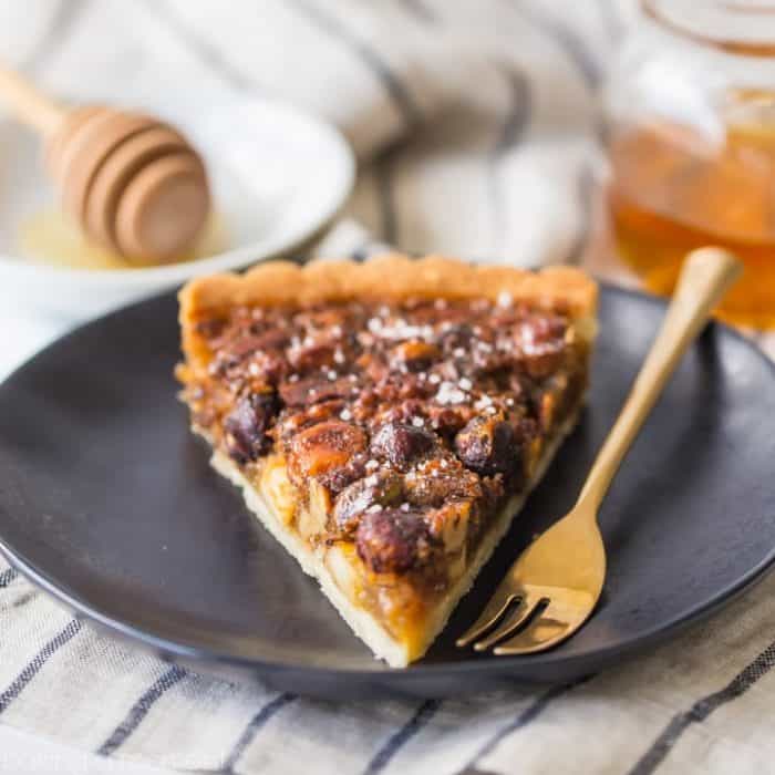 Salted Honey Nut Tart- pecan pie got an upgrade! -Baking a Moment
