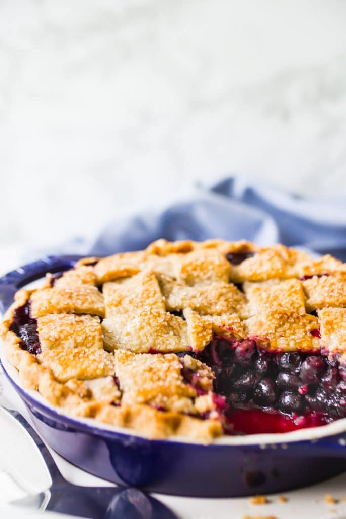 Blueberry Pie: Flaky crust & thick, glaze-y filling. -Baking a Moment